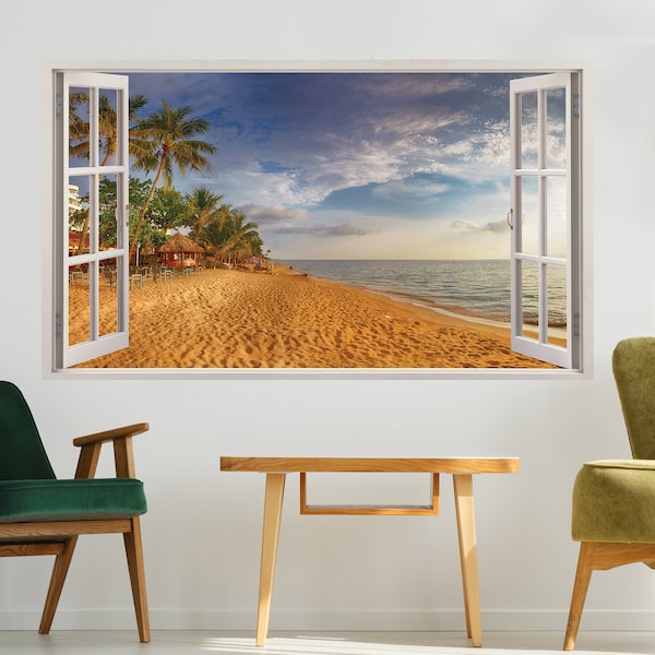 Wall Mural Sticker Window Frame Scene - Etsy