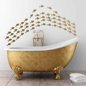 Fish Vinyl Wall Sticker Set - Art Decor Cute Waterproof Fishing Ocean ...