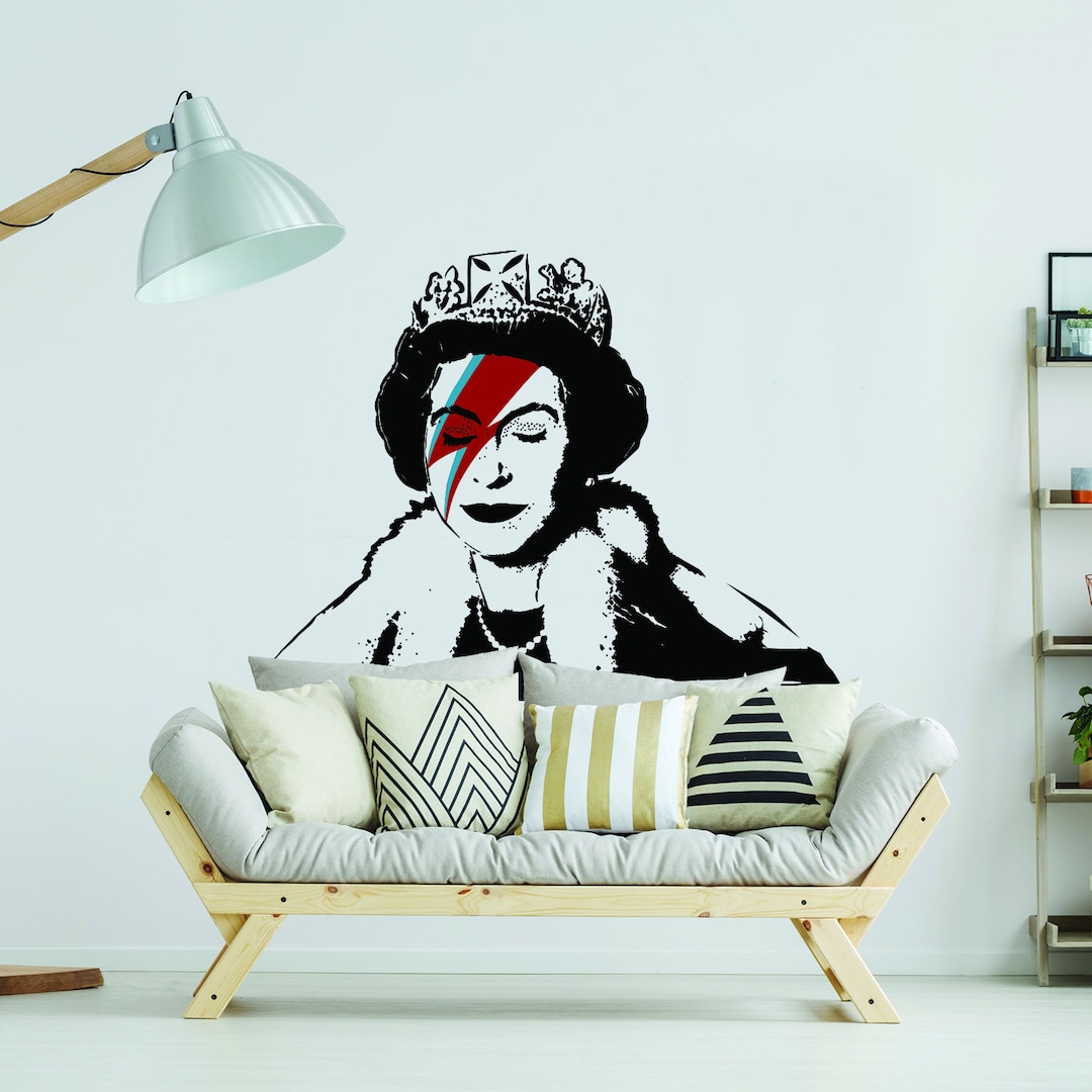 Banksy Queen Vinyl Sticker - Funny Wall Black Weatherproof Art Decal ...