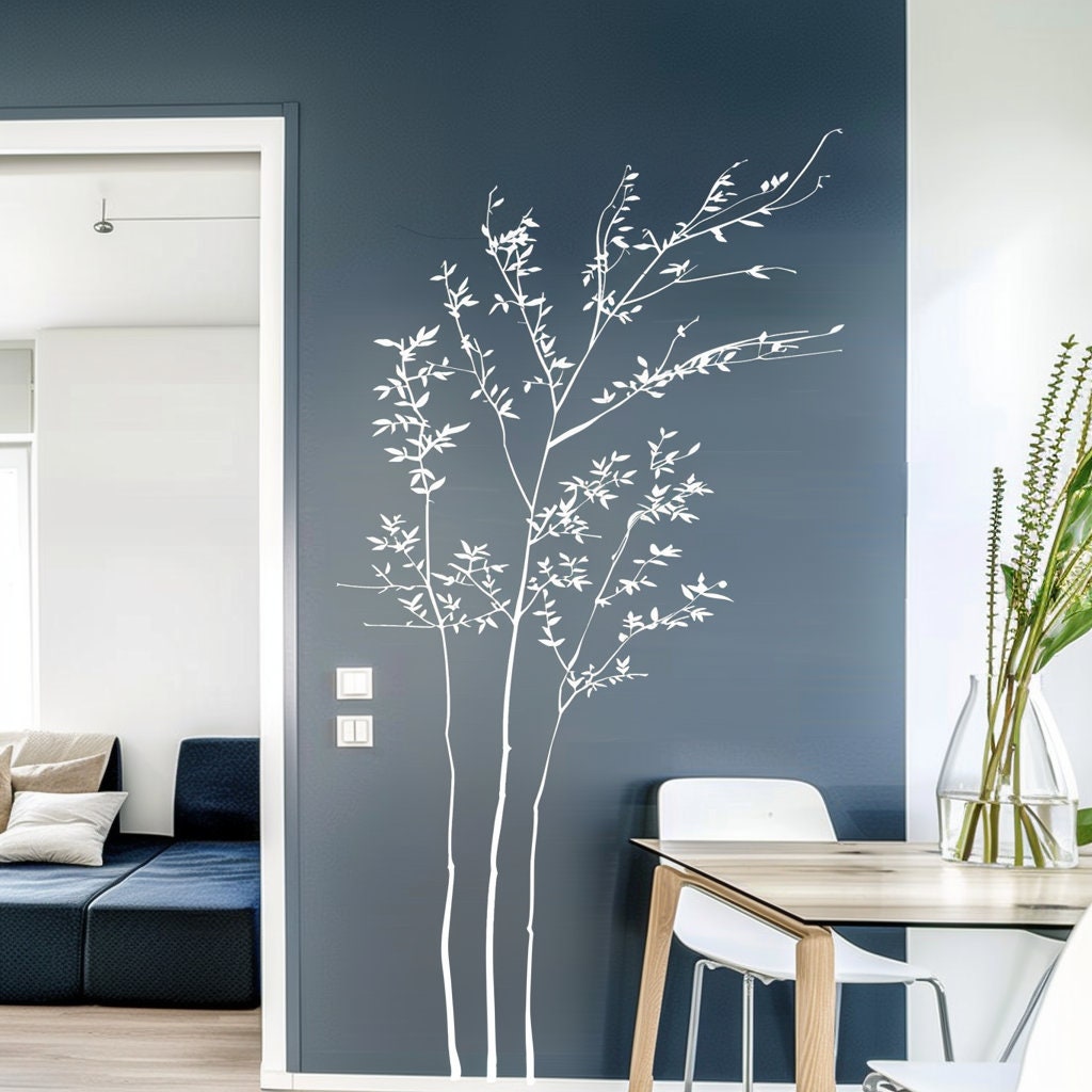 Minimalist White Branch Wall Sticker Decal | Elegant Nature-inspired ...