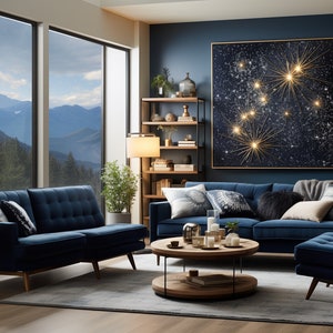 Night Sky Stars Canvas Art - Universe-themed Large Print - Living Room ...