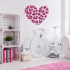 Leopard Heart Wall Sticker - Art Print Texas Vinyl Decal - Room Love ...