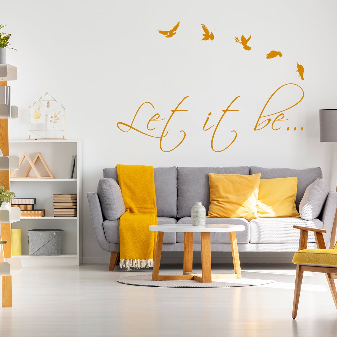 Let It Be Wall Sticker - Lets Go Love Vinyl Decal - Die Cut Art Quote ...