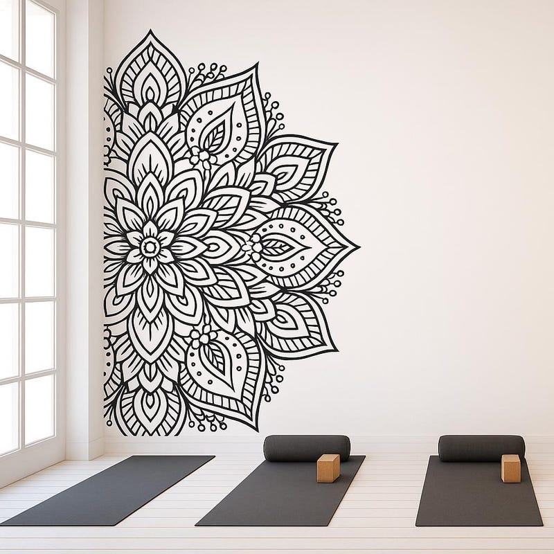 Half Mandala Wall Decal - Etsy