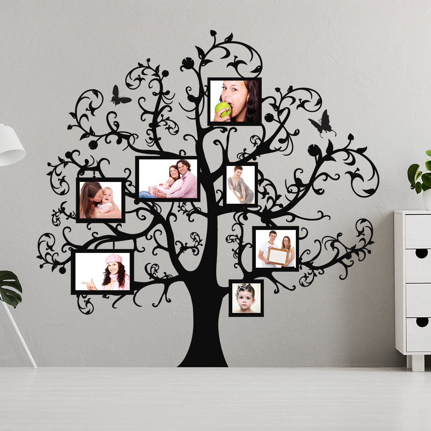 Photo Frame Tree Sticker Family Vinyl Wall Decal Art Large | Etsy