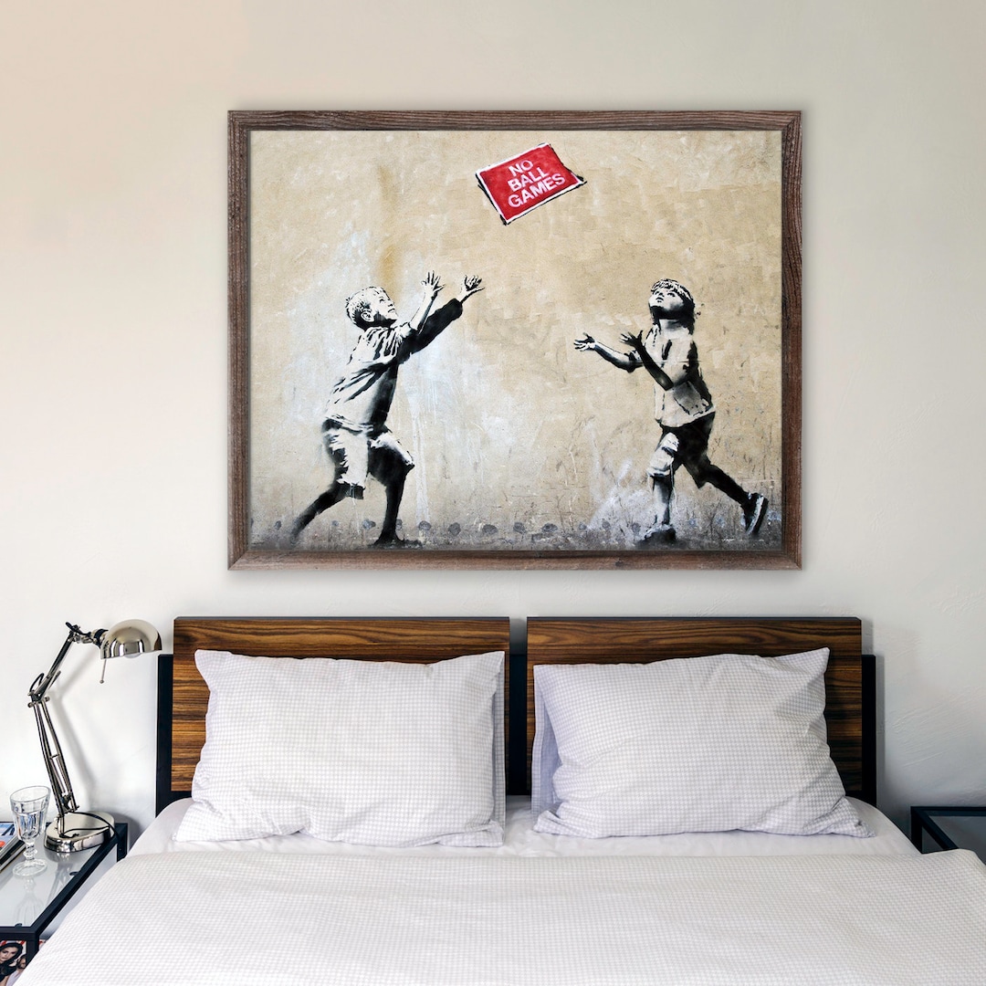 Ball Game Poster Art Football Print - Soccer Games Room Decor Wall Gift ...