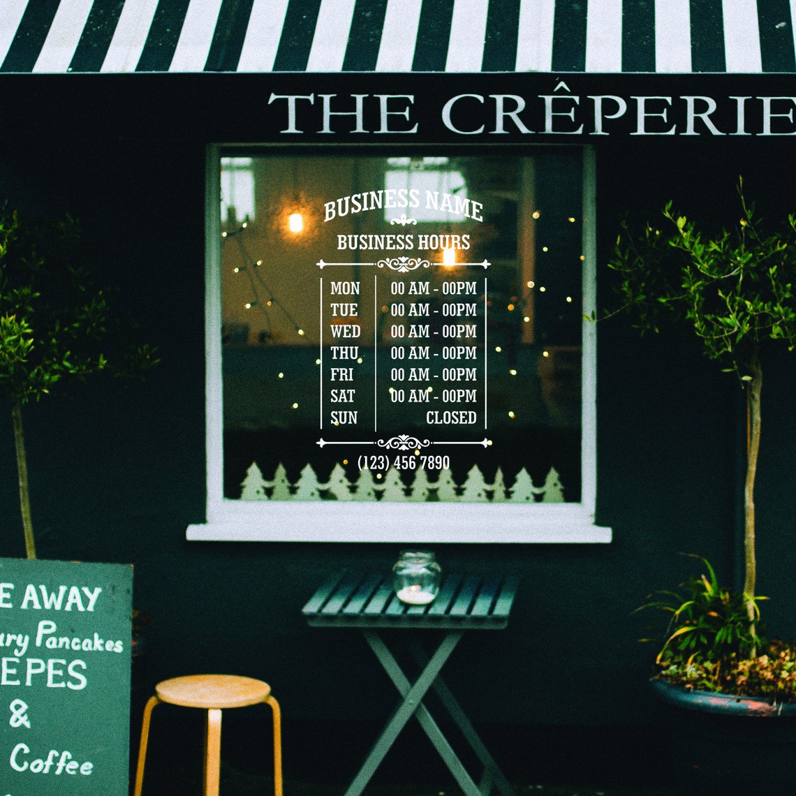 Custom Open Hours Store Vinyl Sign Sticker Business Office - Etsy