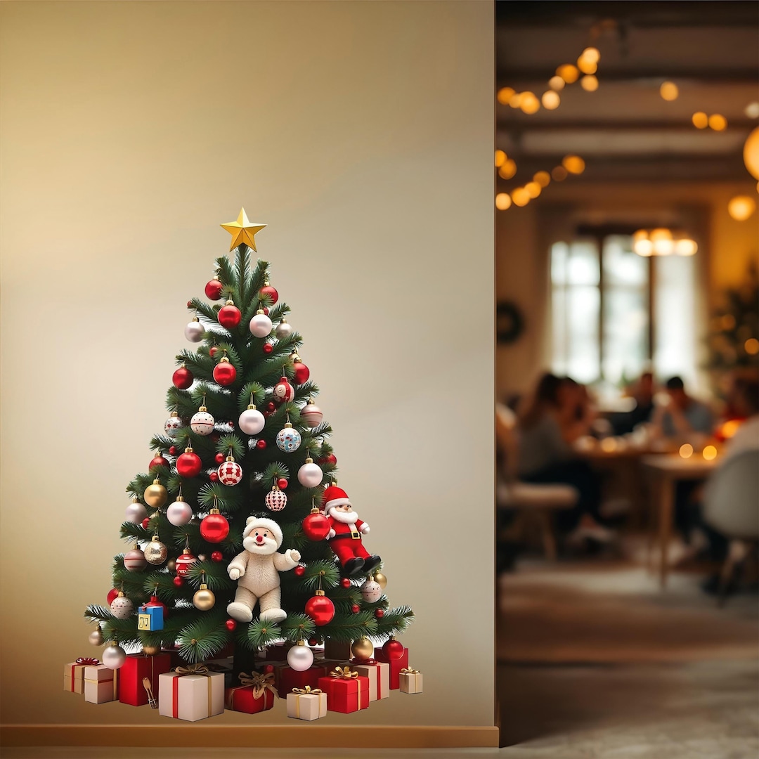 Interactive Christmas Tree Wall Sticker Decal | Customizable Writeable ...