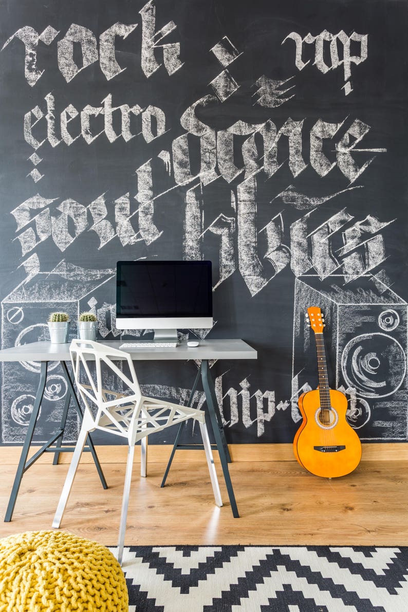 Custom Chalkboard Vinyl Wall Decal | Writable Peel & Stick Blackboard ...