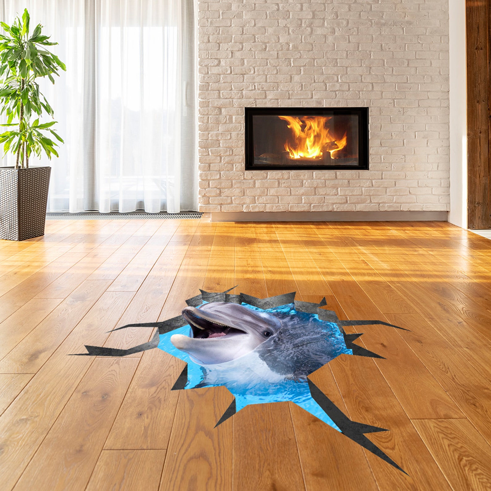 3d Dolphin Stickers for Floor - 3d Floor Dolphin Decals Stickers 3d ...
