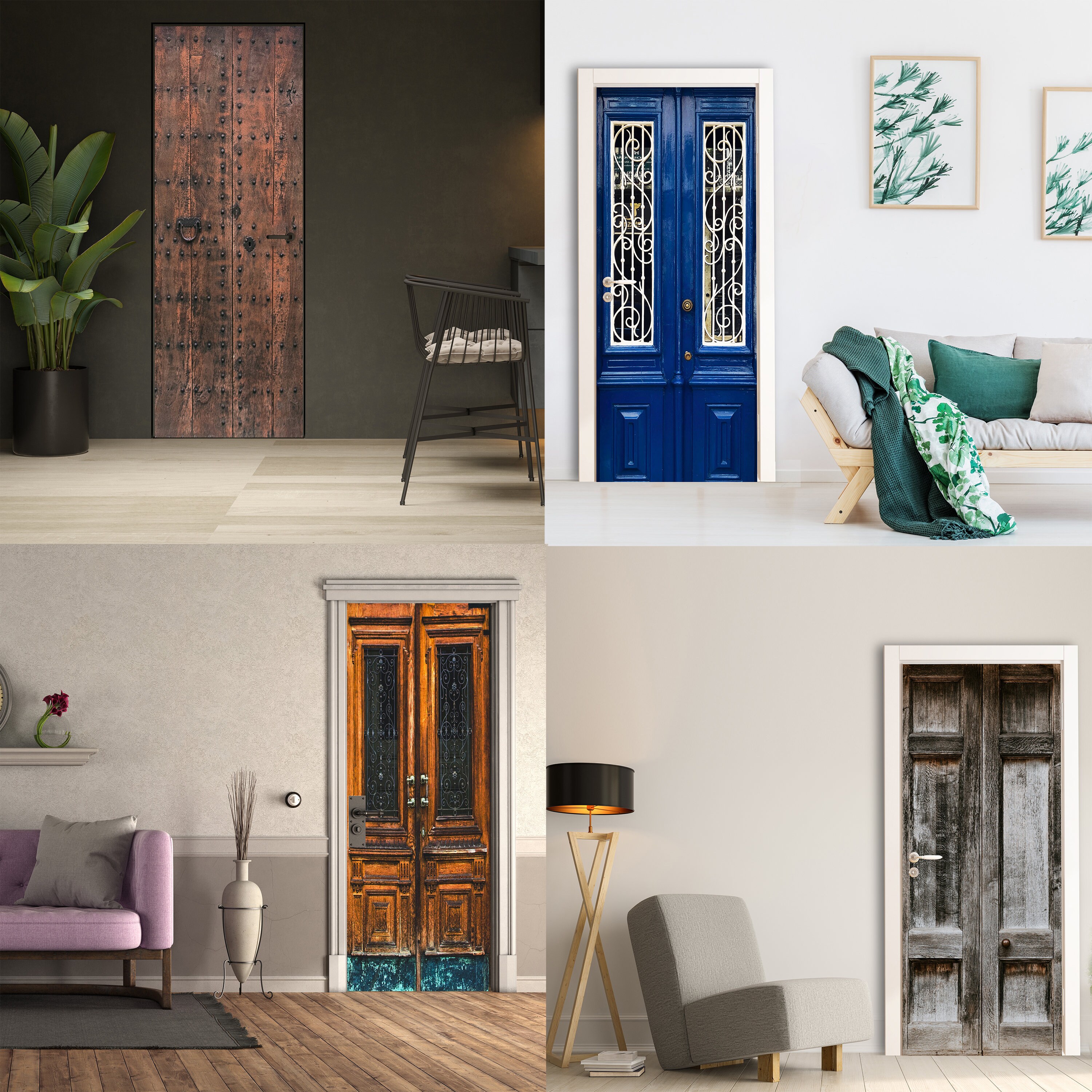 3d Door Cover Sticker - Barn Wallpaper Front Door Mural Wall Decal ...