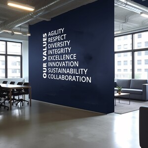 Our Values Office Wall Decal - Inspirational Conference Room Art ...