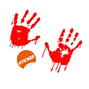 Bloody Hands Scary Red Vinyl Sticker - Zombie Blood Car Wall Laptop ...