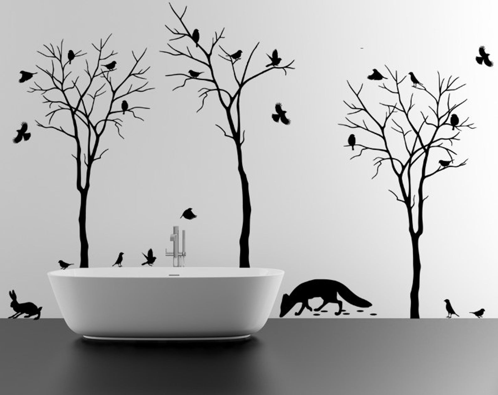 Nature Art Vinyl Cute Animal Set Stickers Tree Forest - Etsy