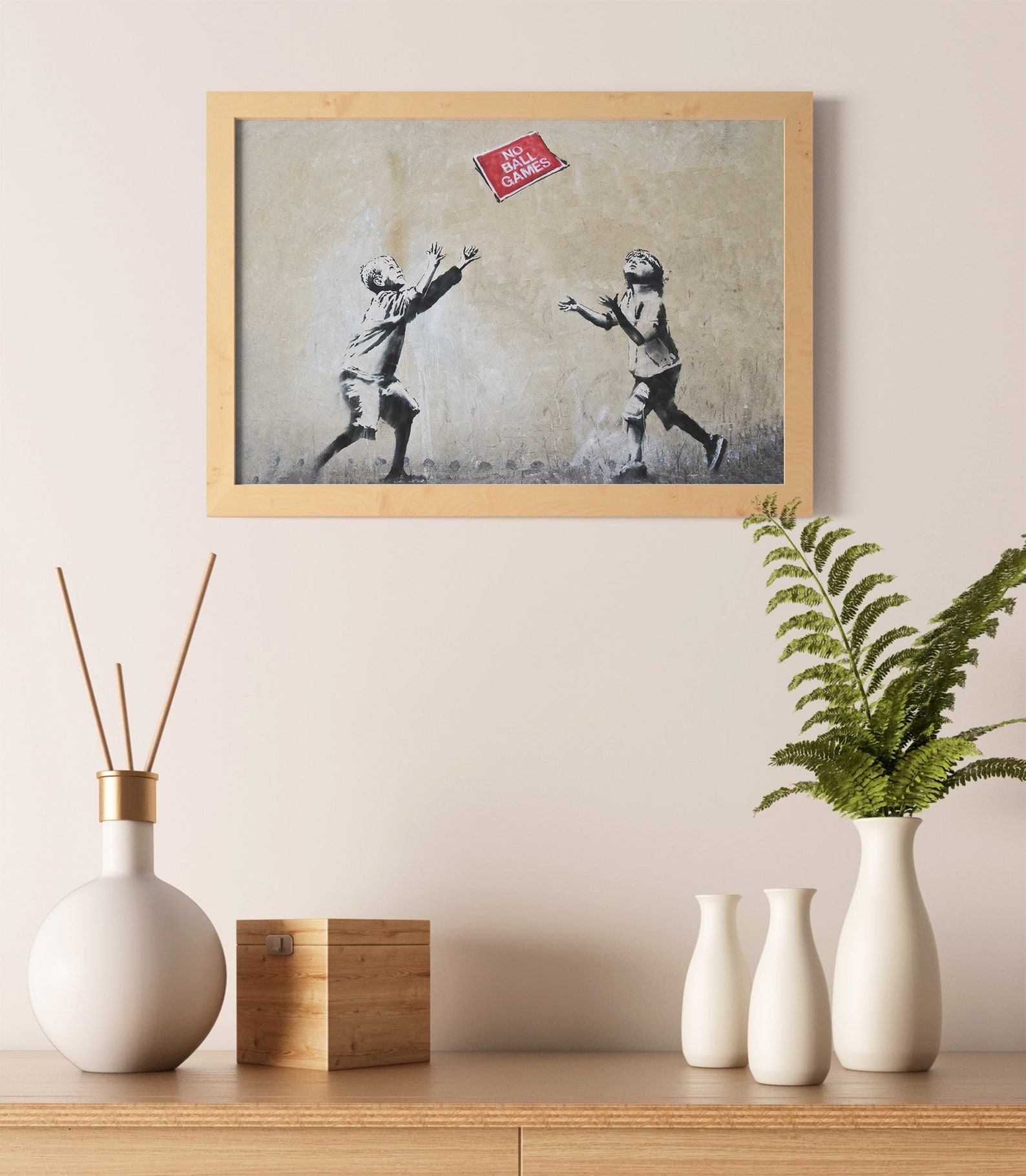 Ball Game Poster Art Football Print - Soccer Games Room Decor Wall Gift ...