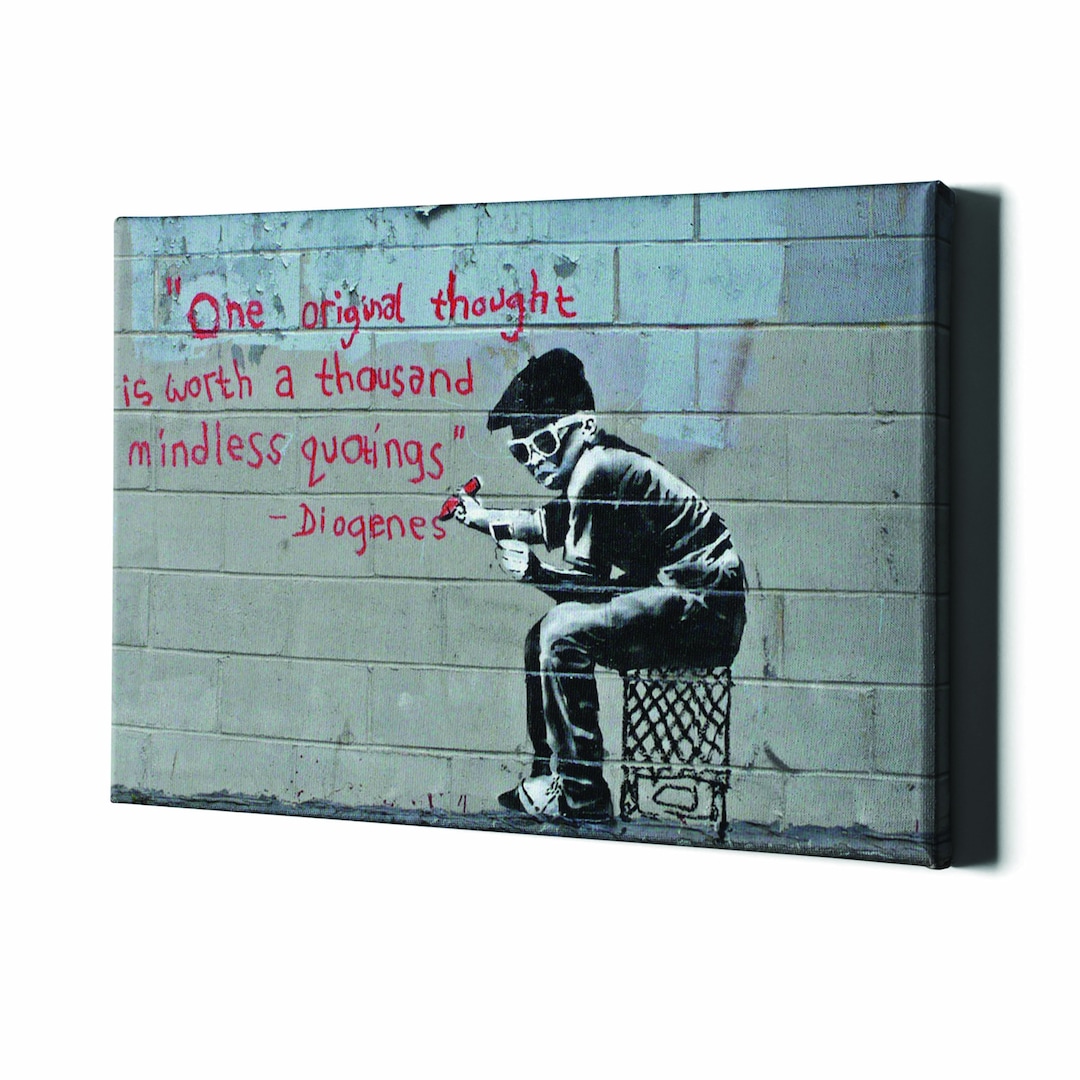 Banksy Diogenes Quote Art Wall Canvas Decor Artwork - Large Street ...