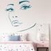 Woman Face Black Wall Vinyl Sticker Salon Girl Happy Women Eye Window ...