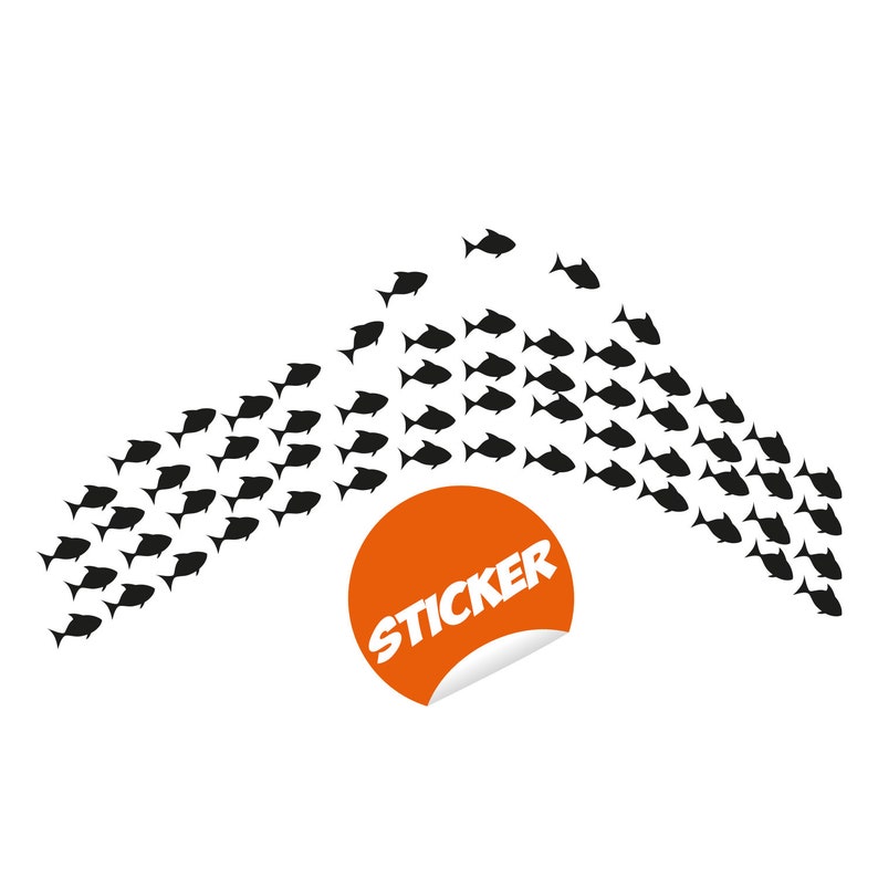 Fish Vinyl Wall Sticker Set Art Decor Cute Waterproof | Etsy