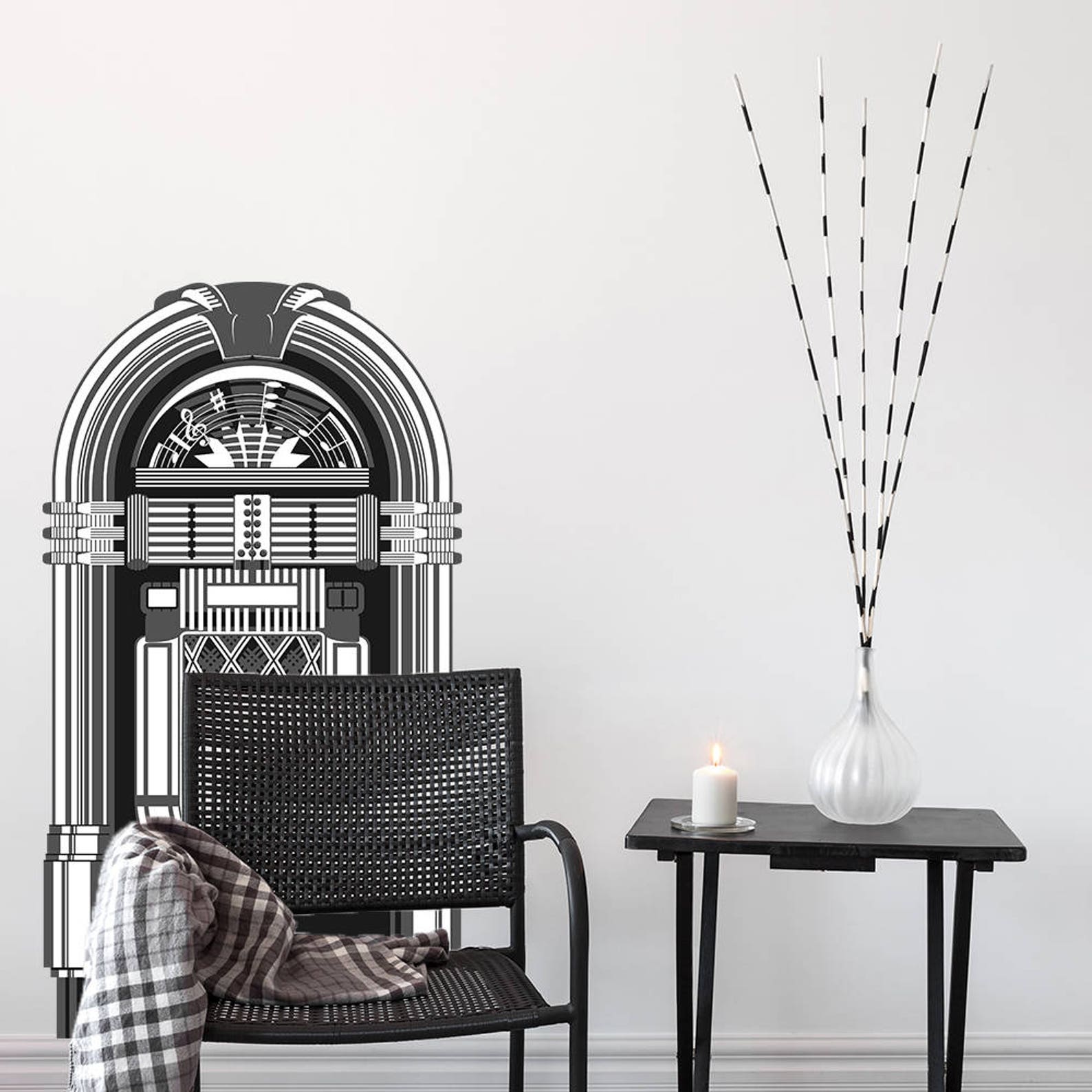 Jukebox Art Wall Print Sticker Decor Old Music Box Song - Etsy