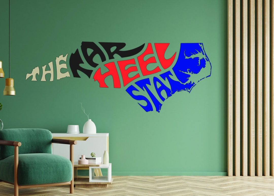 North Carolina Love Decal - Removable Vinyl Wall Sticker - NC State Map ...
