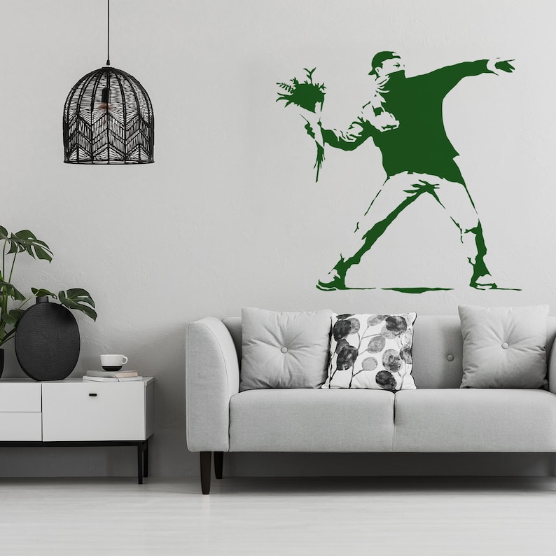 Banksy Flower Throw Me Wall Sticker Petal Vinyl Thrower - Etsy