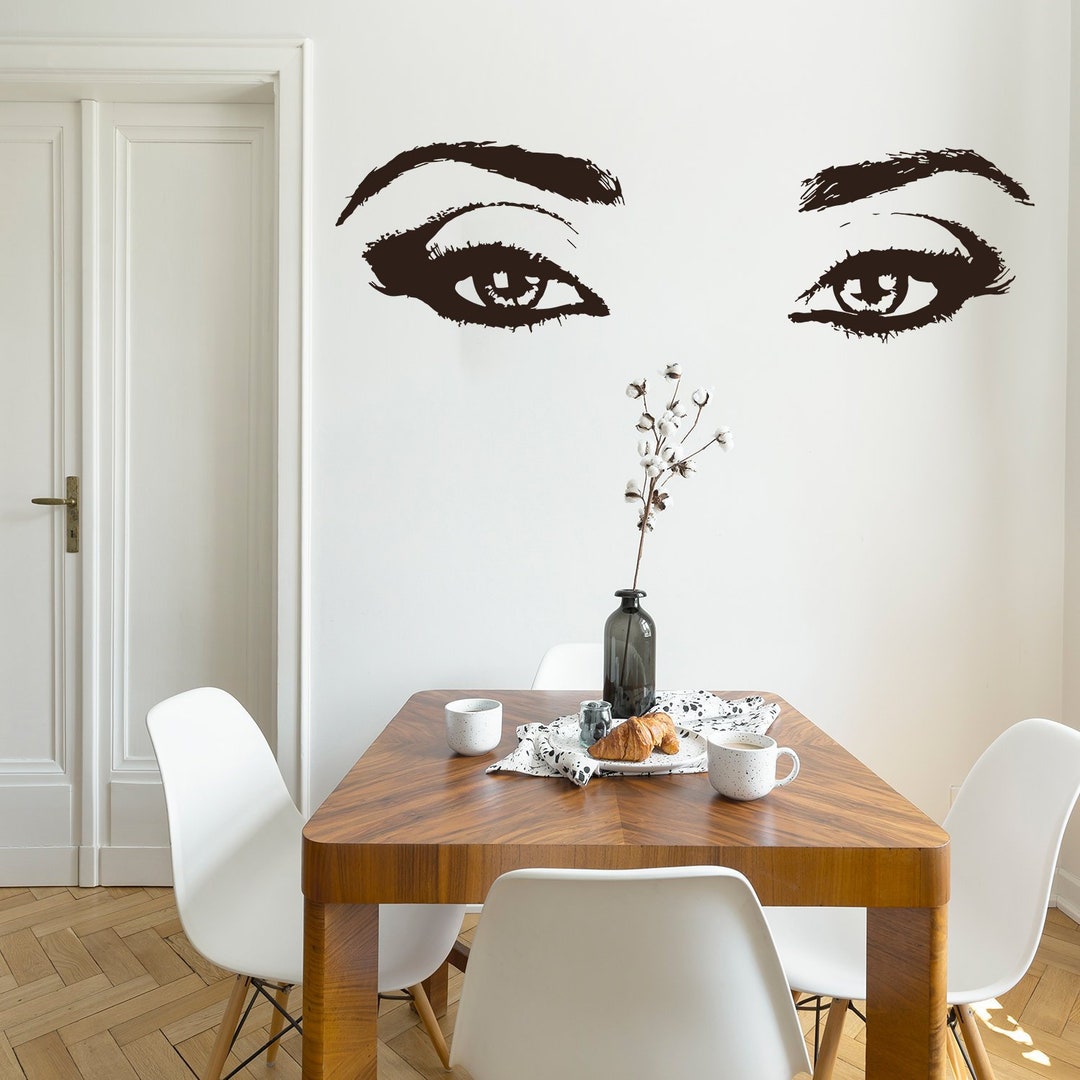 Woman Eye Vinyl Wall Sticker - Art Lash Face Girl Eyelash Decor Beauty ...