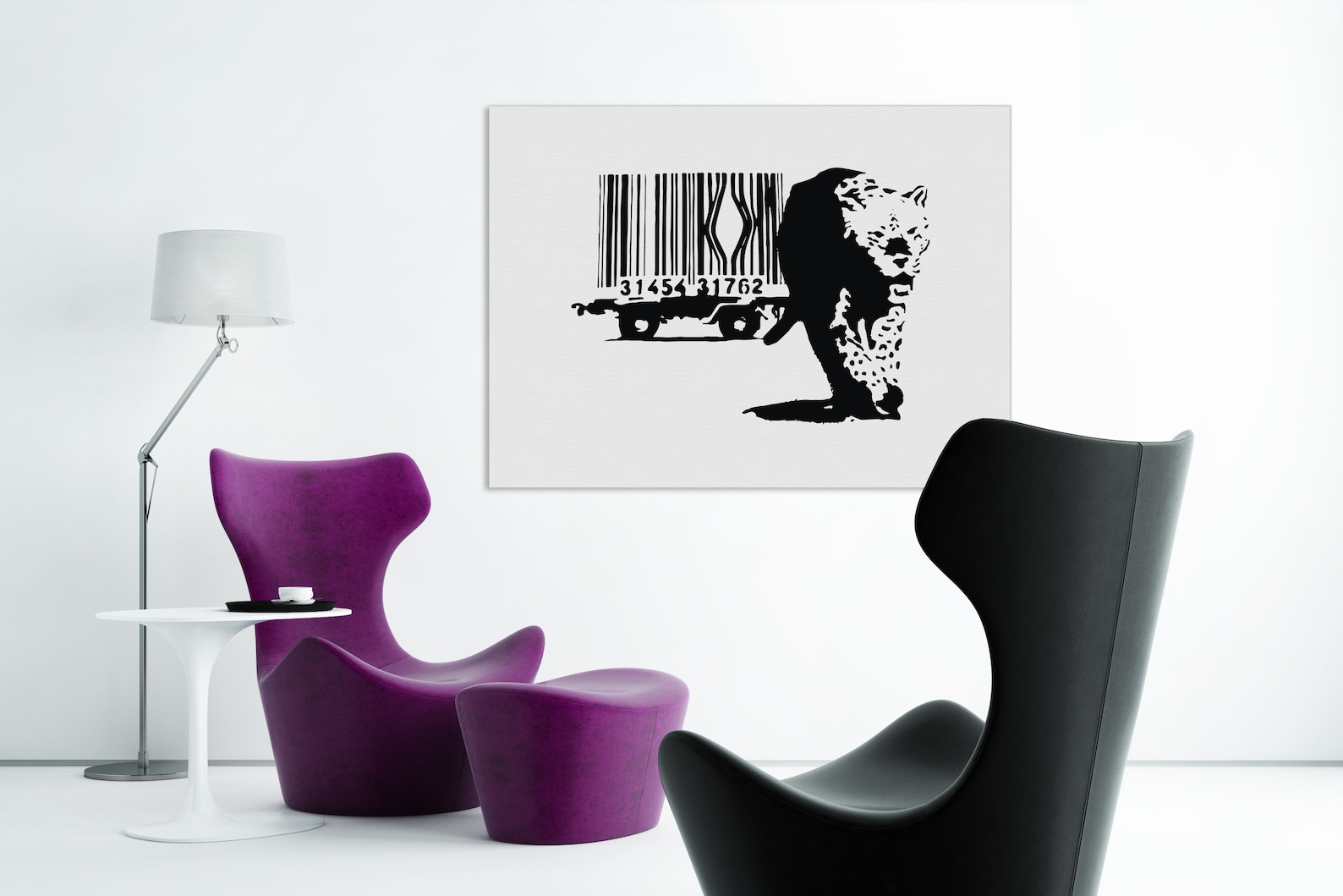 Banksy Leopard Barcode Art Canvas Wall Framed Graffiti - Etsy France