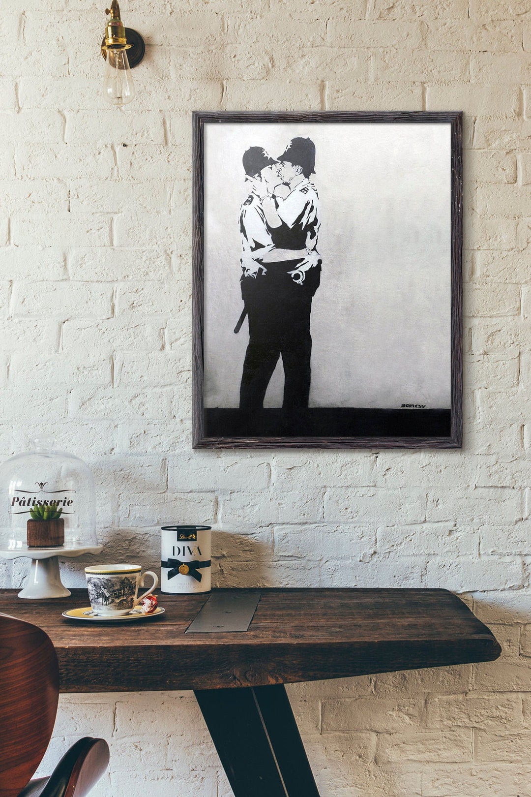 Banksy Kissing Cops Poster - Kiss Coppers Men - Wall Policemen Police ...
