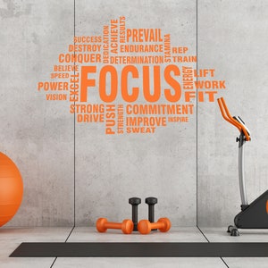 Motivational Gym Wall Decal - Fitness Workout Motivation Quote Sticker ...