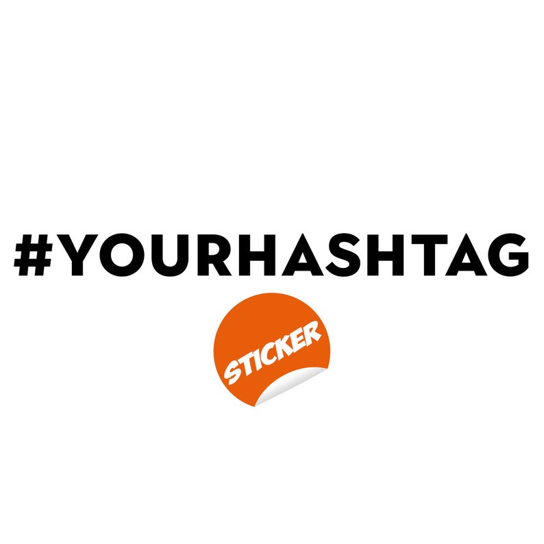 Custom Hashtag Vinyl Sticker Personalized Hash Tag For | Etsy