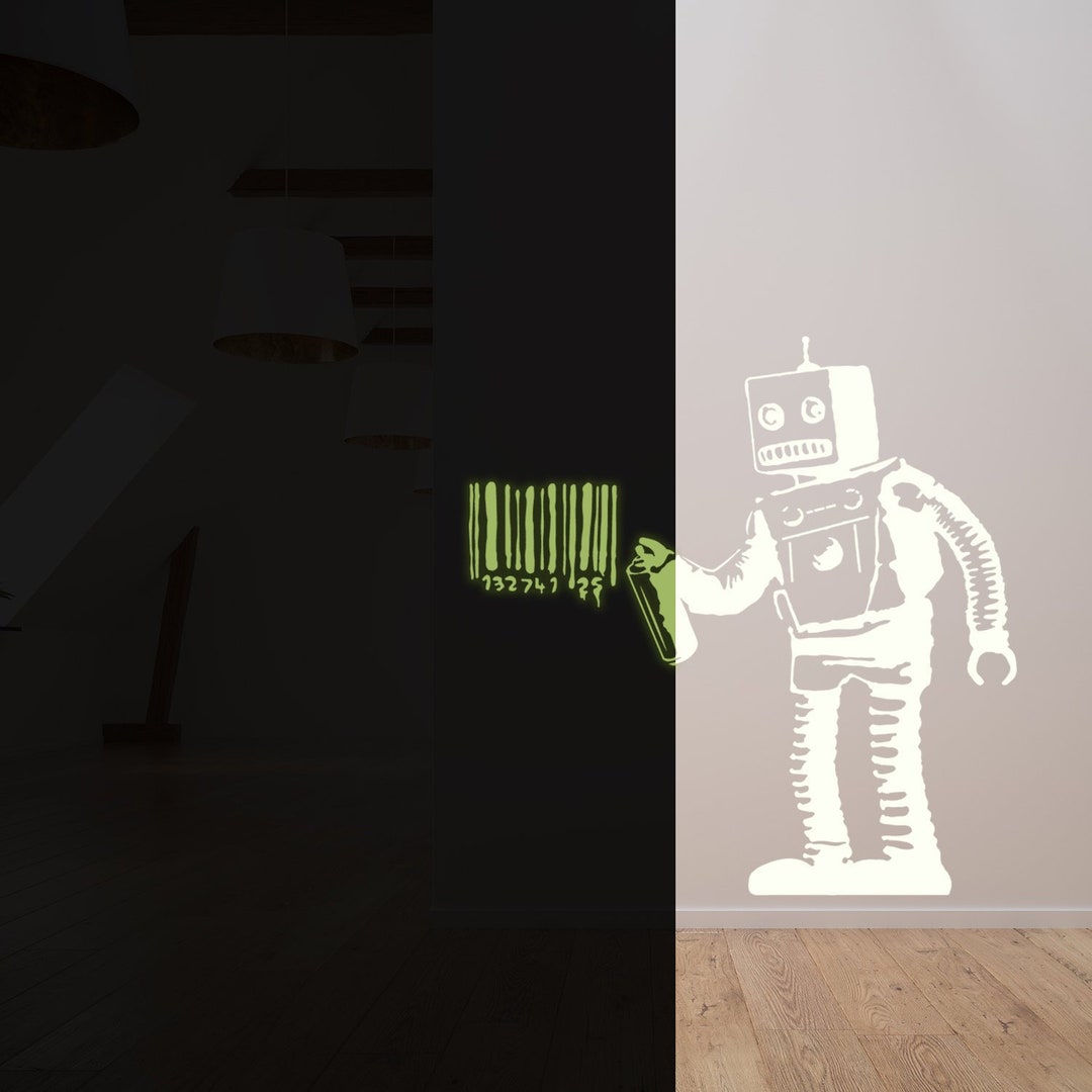 Glow in the Dark Wall Vinyl Sticker Art - Luminescent Neon Night ...