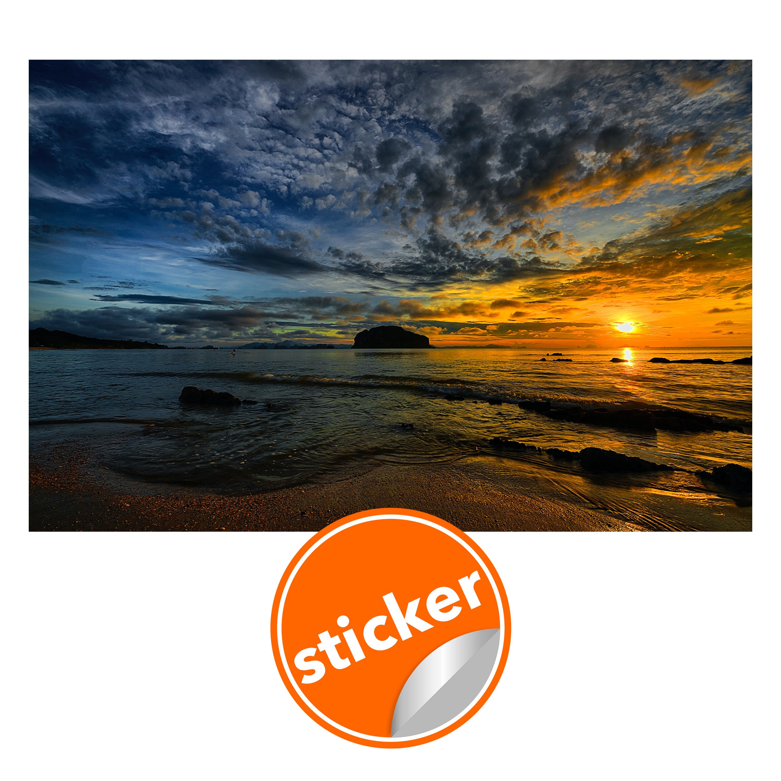 Sunset Wallpaper Decals - Peel Stick Nature Photo Self Adhesive Mural ...