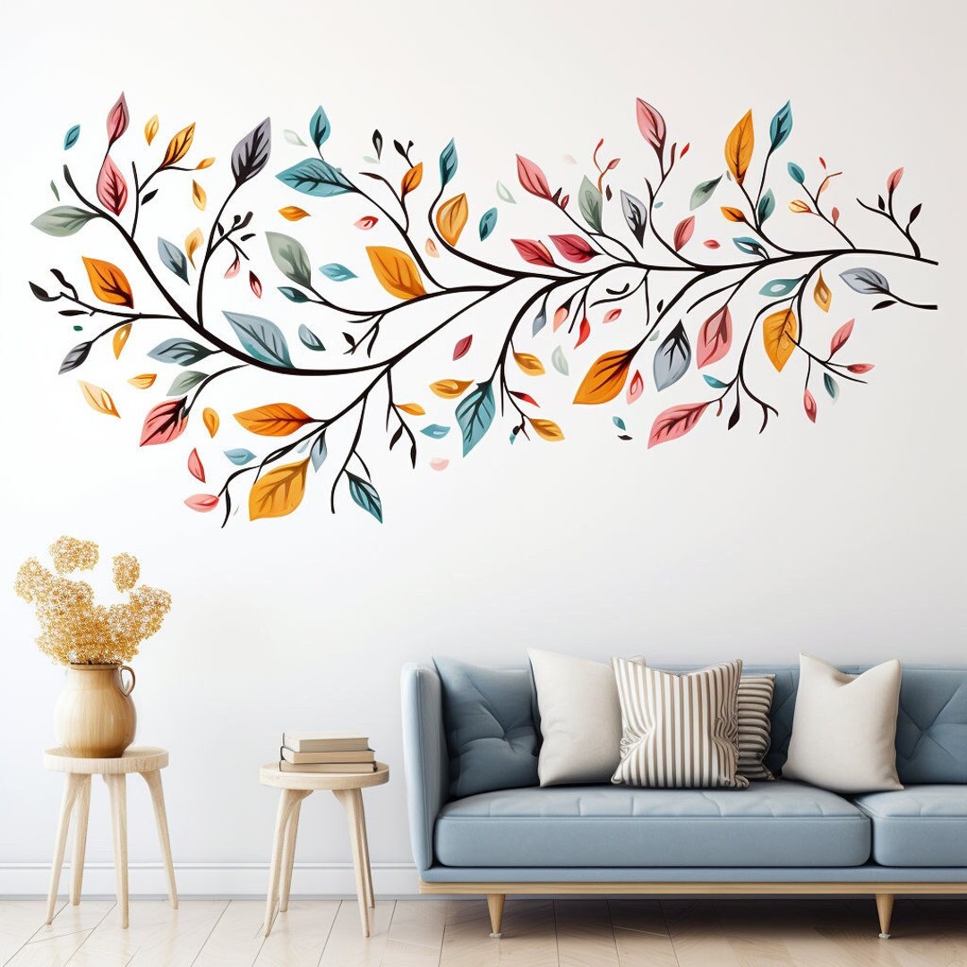 Stylized Tree Wall Sticker With Colorful Leaves - Modern and Artistic ...