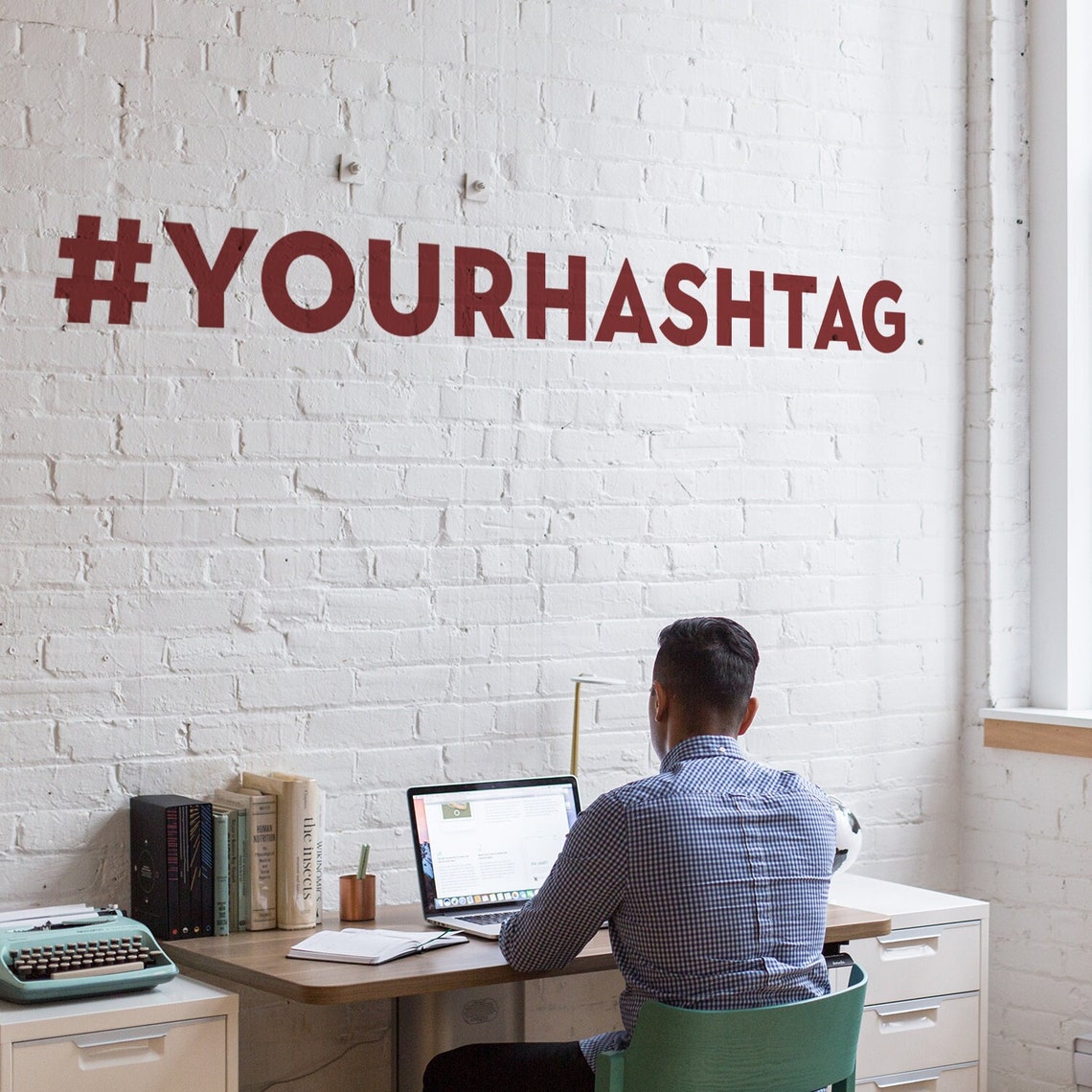 Custom Hashtag Vinyl Sticker - Personalized Hash Tag for Social Media ...