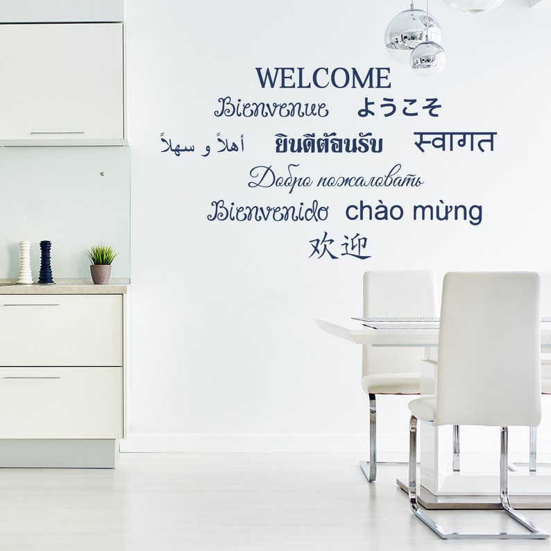 Welcome Vinyl Wall Stickers - Front Door Sign Sticker Decal - Hello ...
