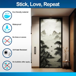 Contemporary Smoky Glass Door Sticker - Abstract Gradient Transparency ...