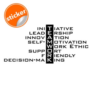 Teamwork Wall Office Sticker - Inspirational Dreamwork Makes Quotes Art ...