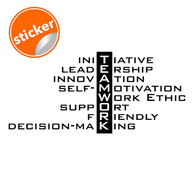 Teamwork Wall Office Sticker - Inspirational Dreamwork Makes Quotes Art ...