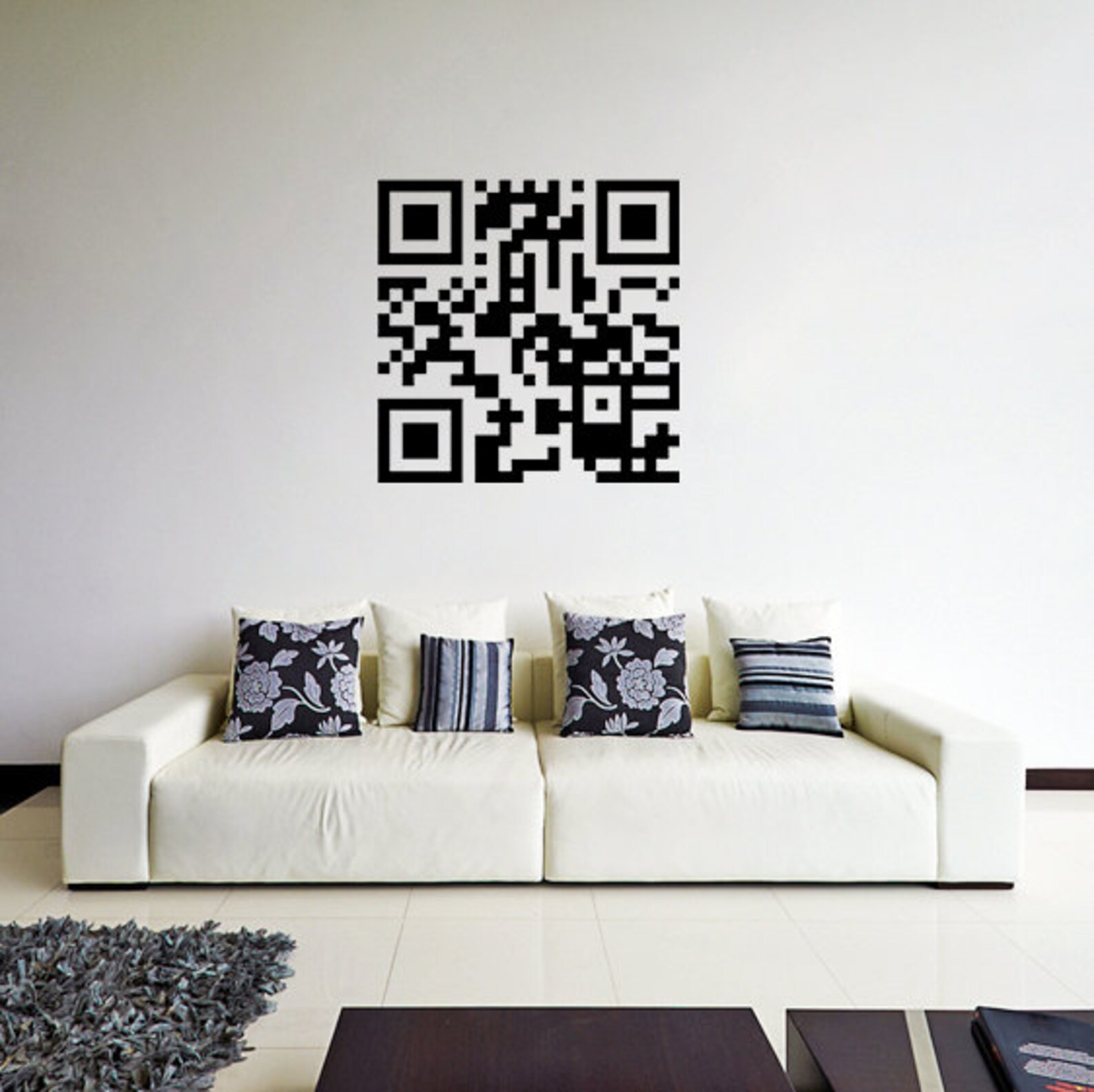 Custom Qr Code Sticker - Personalized Design Scan Wall Business Vinyl ...
