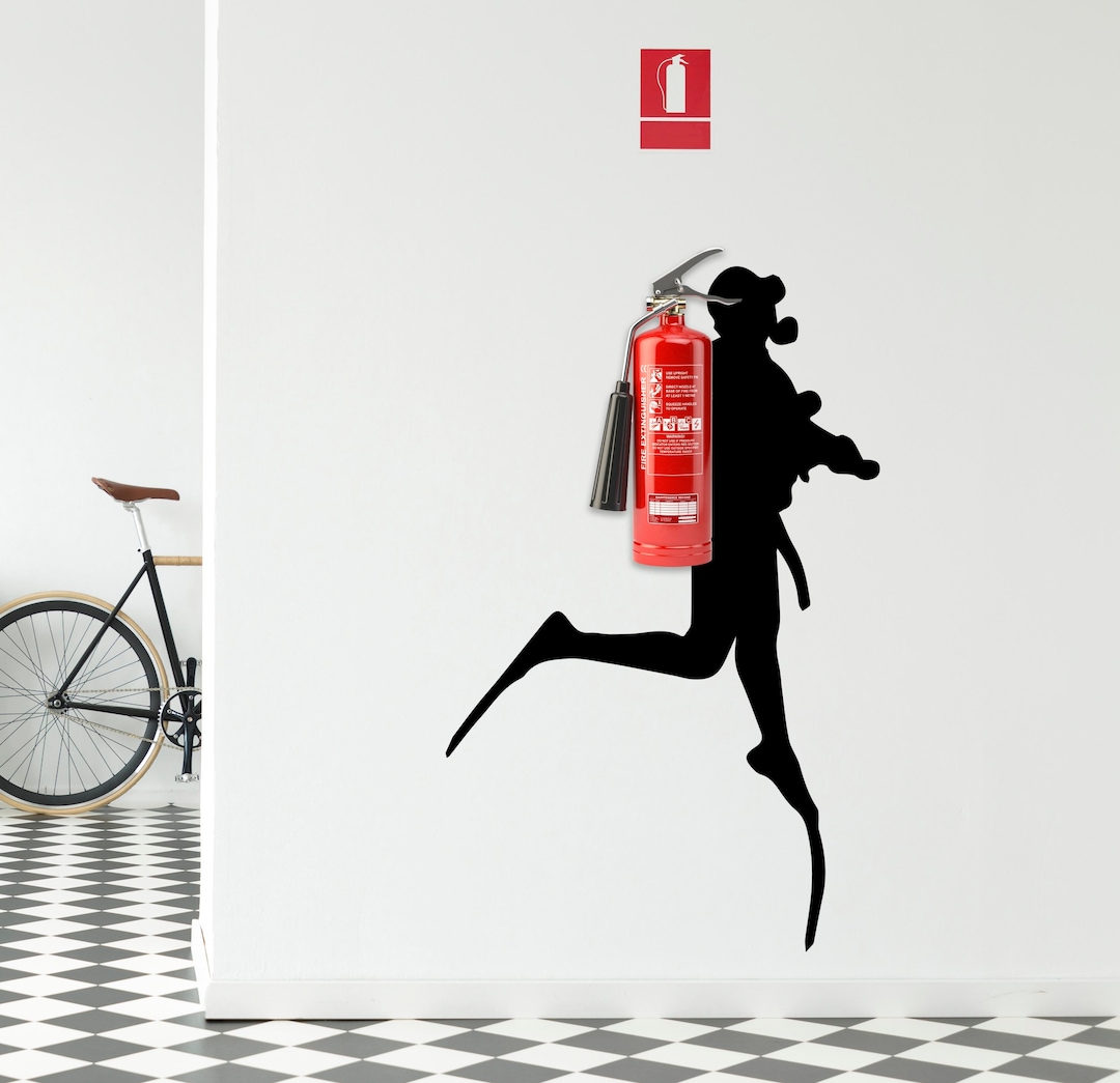 Scuba Diver Wall Sticker - Fire Extinguisher Deep Dive Silhouette Vinyl ...