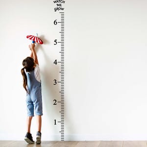 Feet Growth Chart Ruler Vinyl Wall Decal - DIY Child Height Measure 6.5 ...