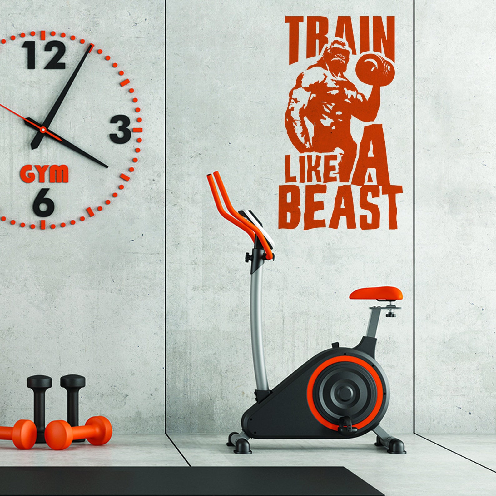 Fitness Gym Wall Workout Decor Vinyl Decal - Inspirational Motivational ...