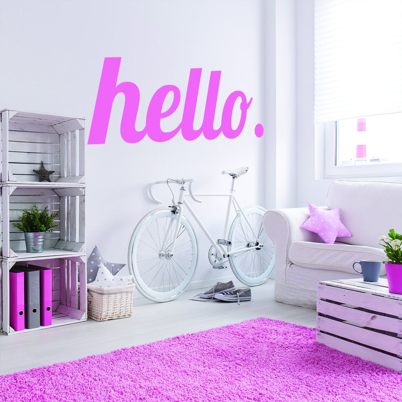 Hello Vinyl Sticker Welcome Front Wall Text Art Decal Door - Etsy