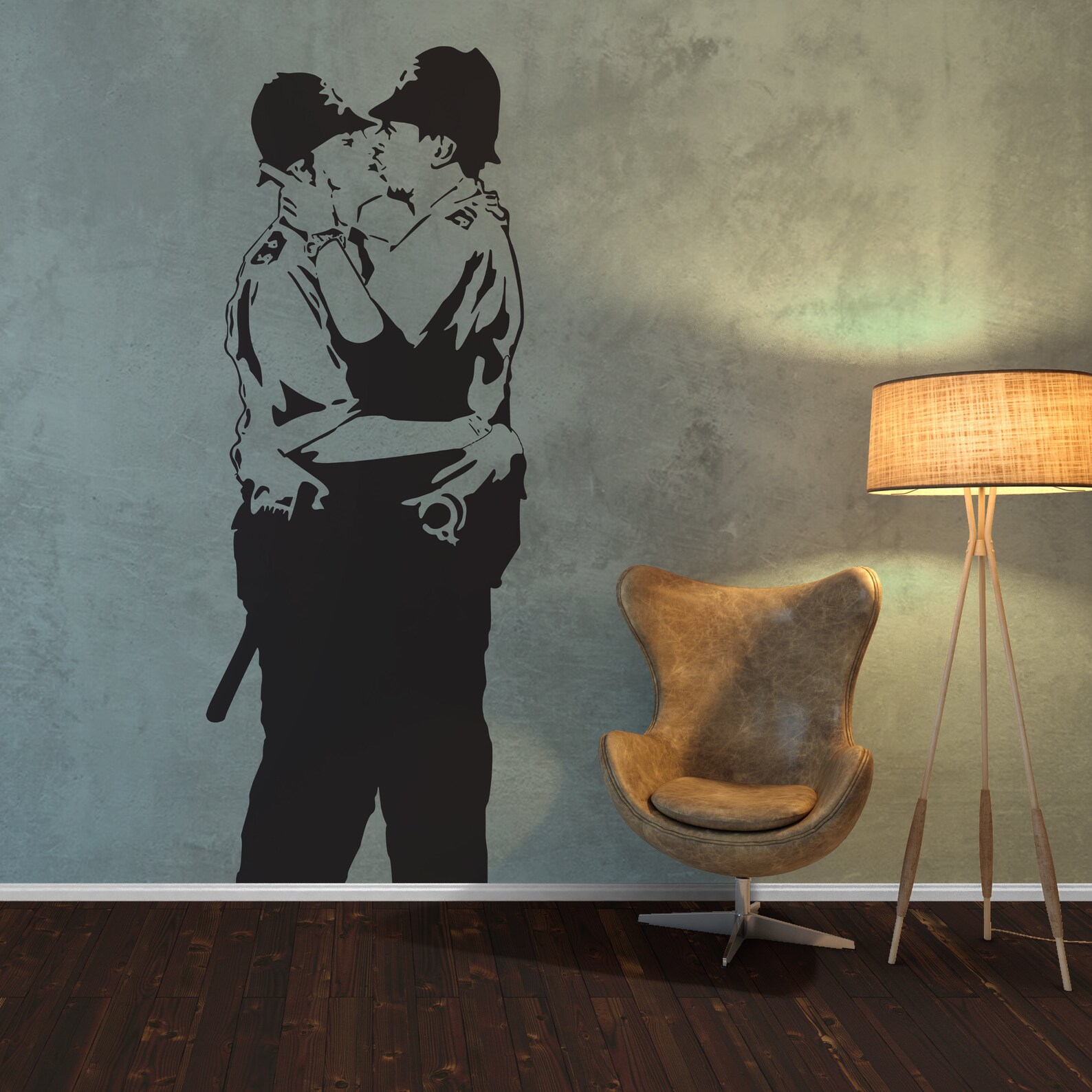 Banksy Police Kissing Wall Sticker Street Art Peel and Stick | Etsy