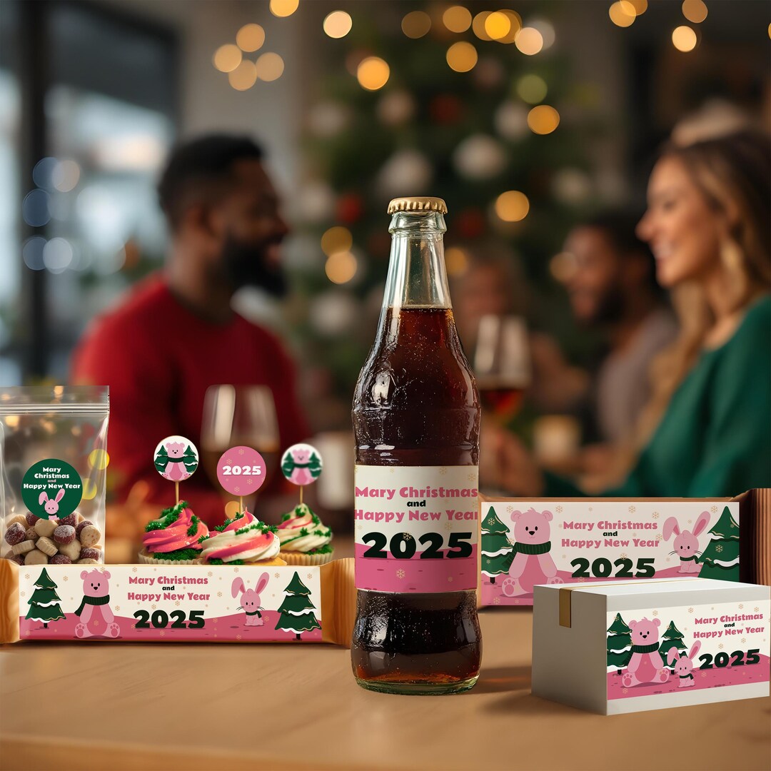 Personalized Christmas Sticker Set | Custom Holiday Bottle, Chocolate ...