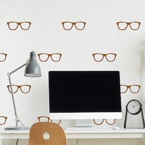 50x Glasses Wall Decals Decor - Spectacles Sticker for Bedroom Living ...