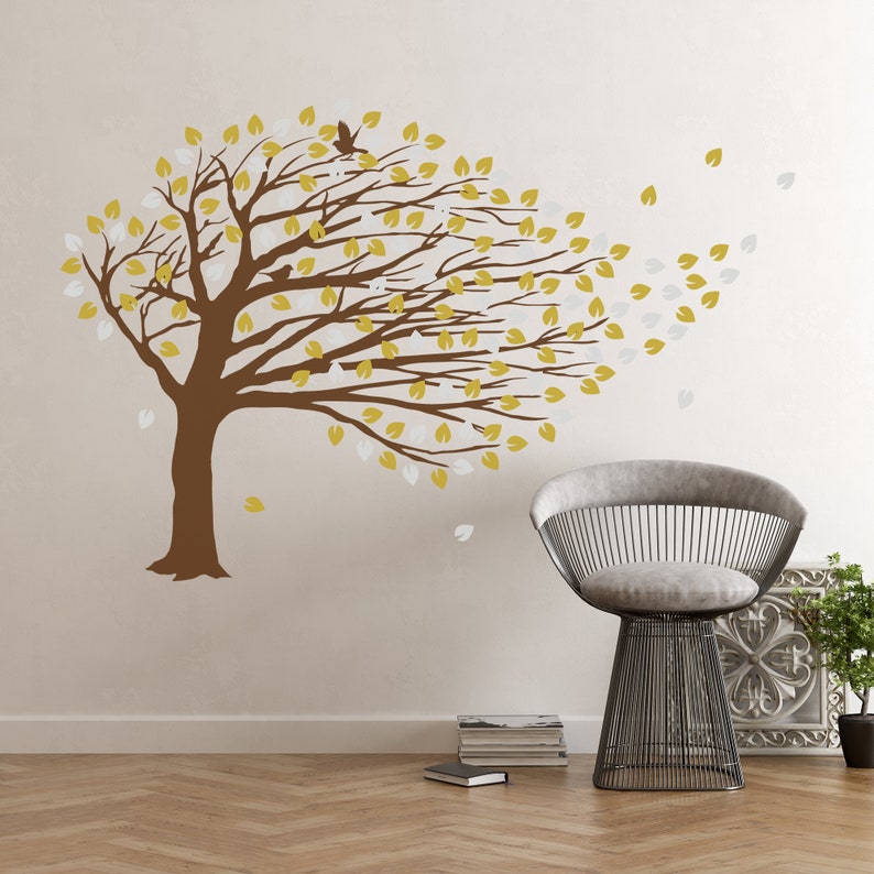 Windy Tree Wall Decal Vinyl Sticker Nursery Art Decor - Etsy UK