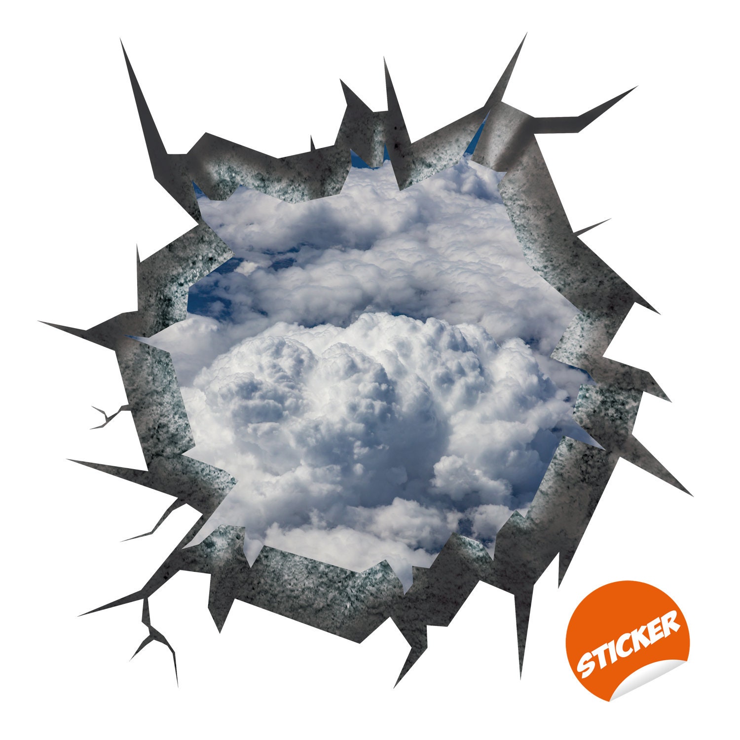 3d Ceiling Sticker - Blue Sky Porthole Decoration Wall Decal for ...