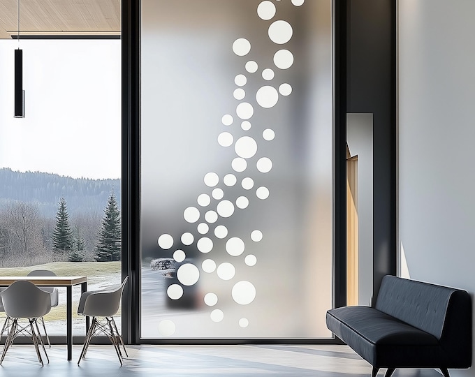 Overlapping Circle Frosted Film, Etch Privacy Window Film, Circles ...