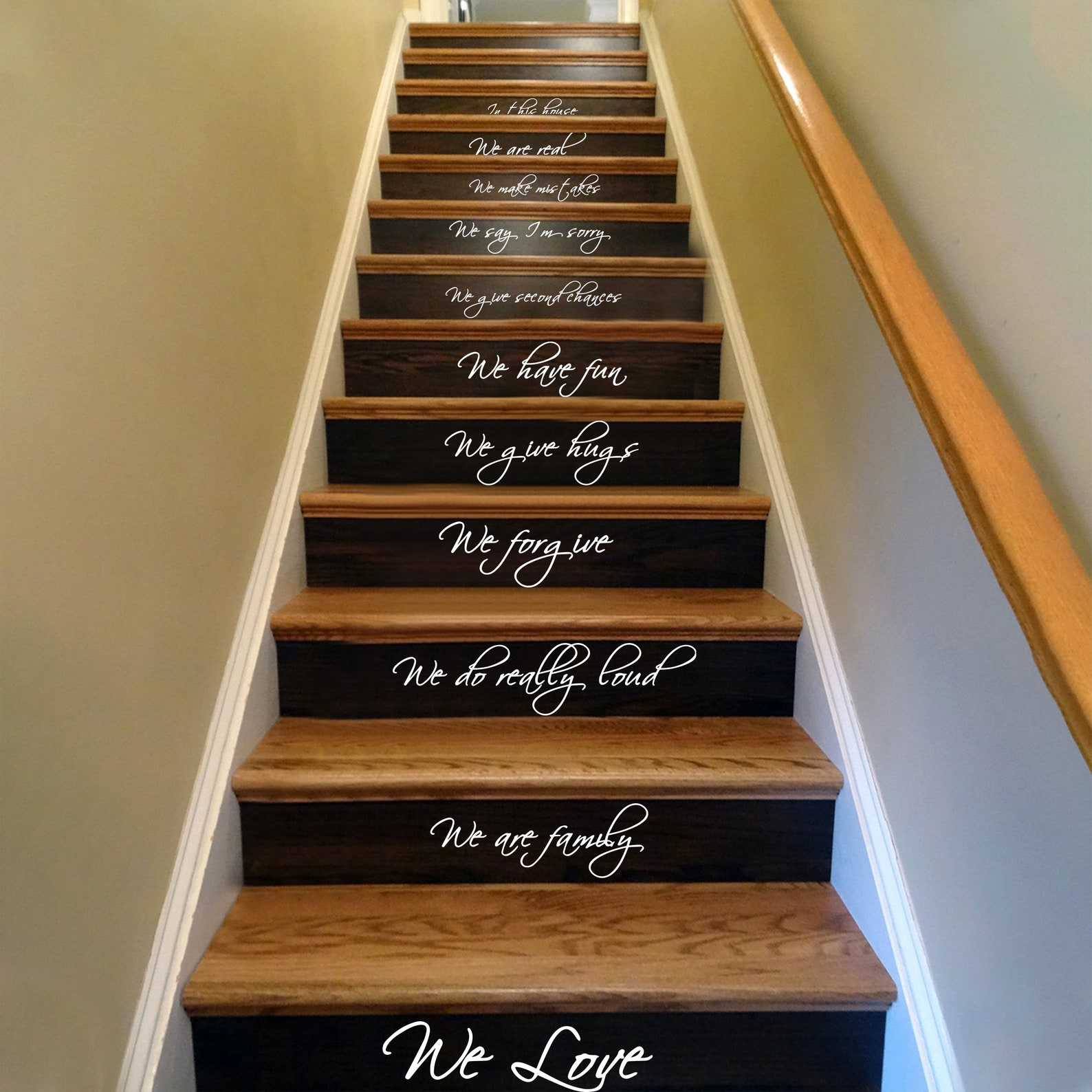 In This House Quote Stair Decals - Stairs Decal Quotes Vinyl Stickers ...